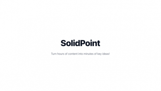 SolidPoint - Get concise video summaries - AI-powered tool for YouTube. | waildworld.com