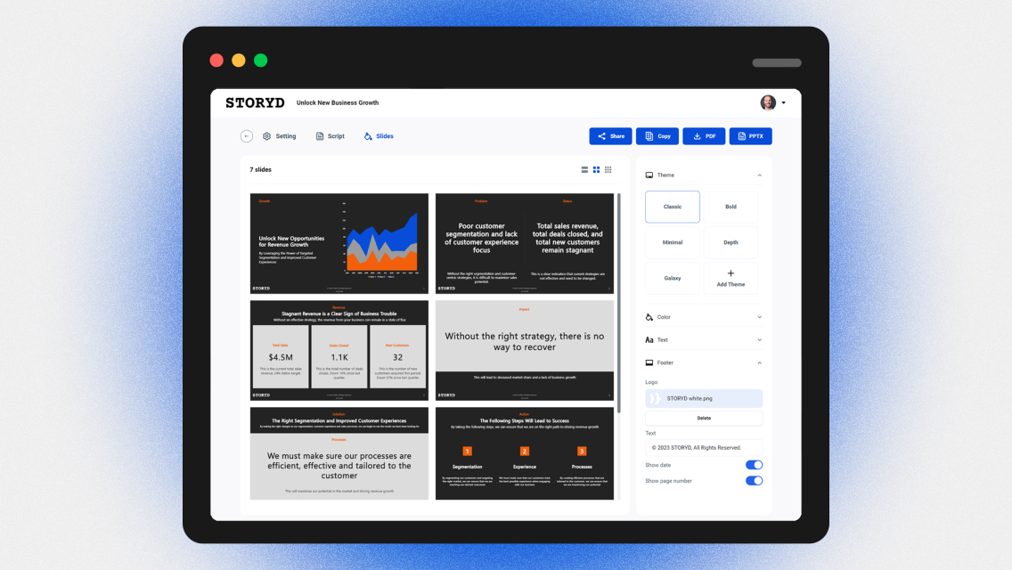STORYD - AI-powered data presentation tool for captivating, influential output. | waildworld.com
