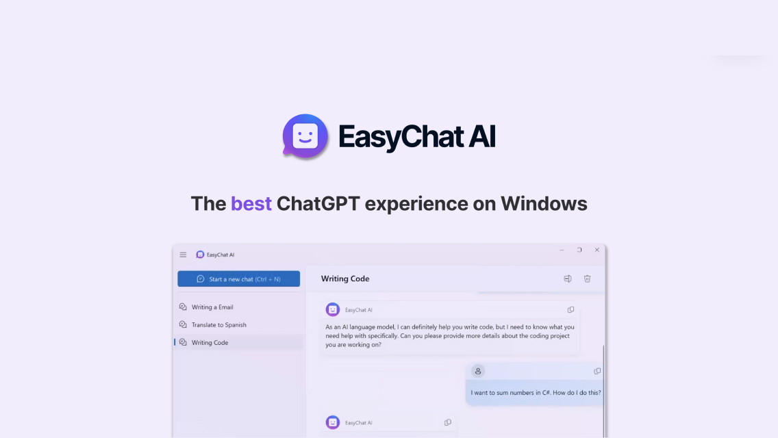 Optimize your ChatGPT experience on Windows with EasyChat AI - a free, user-friendly AI ...