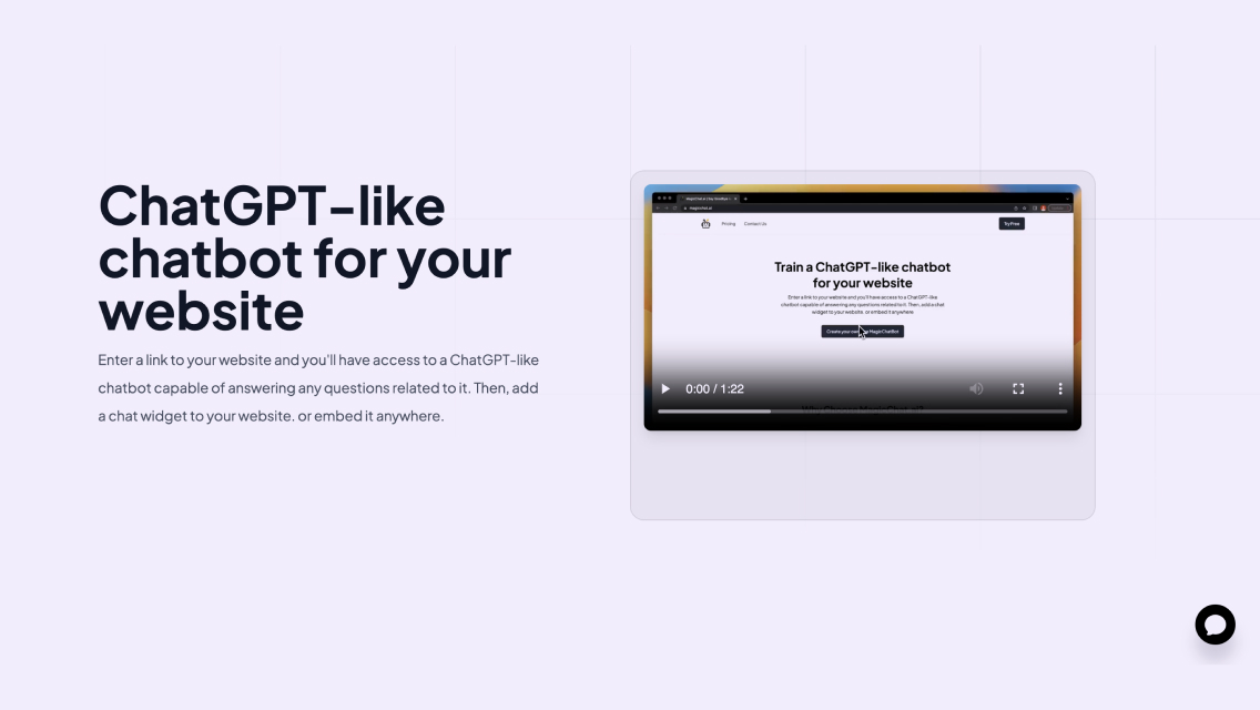 Create powerful chatbots with MagicChat.ai, a chatbot builder that leverages AI. Train it with ...