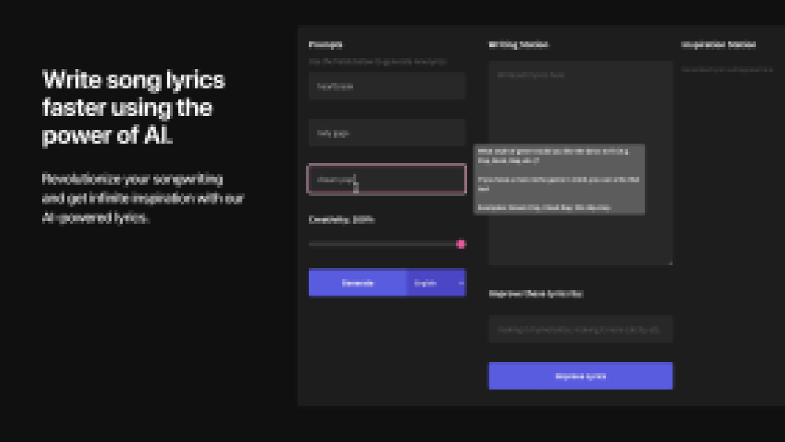 Create original song lyrics effortlessly with Lyrical Labs - an ...