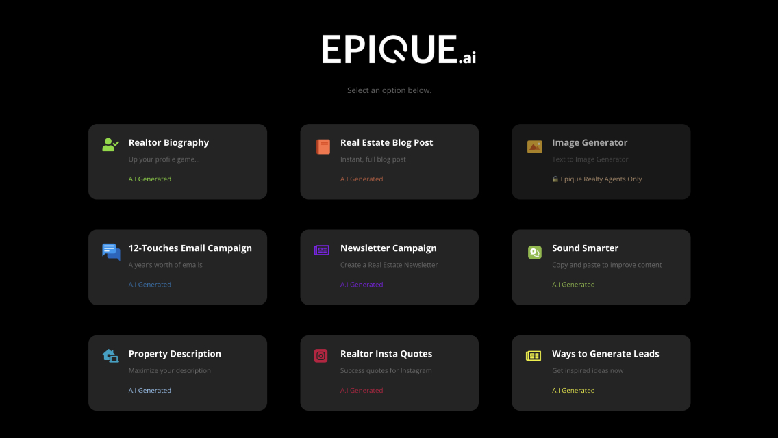 Epique AI - Boost your real estate business' productivity with Epique's ...