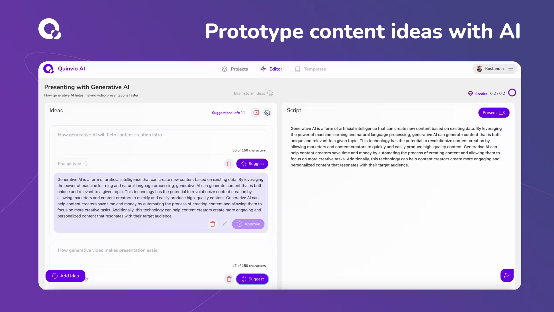 Quinvio AI - Boost writing with AI-generated content ideas & prompts ... Quinvio AI - Boost writing with AI-generated content ideas & prompts ...