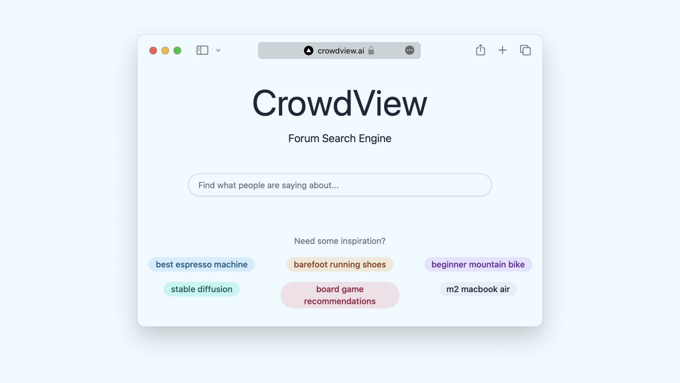 CrowdView - AI-powered search engine for online forums and communities | waildworld.com